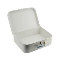 China Metal Clasp Closure Cardboard Suitcase With Debossed Logo Ribbon for sale