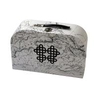 China Map Decorative Keepsake Storage Suitcase Gift Box Hamper With Lid for sale