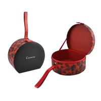 China Gift Storage Hasp Closure Round Paper Suitcase With PU Handle for sale