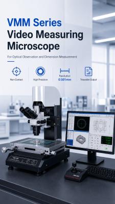 China Industrial Video Measuring Microscope with 300x 200 mm Measuring Stroke, 0.001 mm Scale Resolution, and 1/2