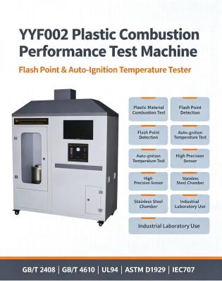 China Plastic Flammability Tester with UL94 ASTM D1929 IEC707 Standards, Adjustable Air Flow 0~100mm/s and ±1℃ Temperature Accuracy for sale