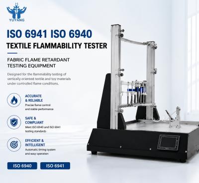 China Adjustable Flame Level Flammability Testing Equipment with SUS 304 Stainless Steel and PLC Control for Textile and Toy Materials for sale