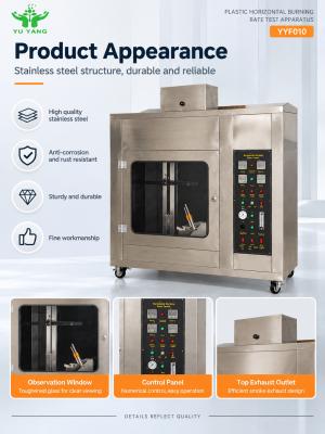 China Plastic Horizontal Burning Rate Test Apparatus with >0.5m³ Stainless Steel Test Chamber and 50W Flame for Adjustable 90°,45° Angle Testing for sale