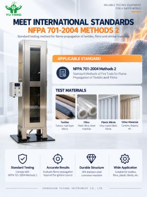 China YYF012 Flame Propagation Tester for Vinyl-Coated Fabrics and Films Over 700g/m² Compliant with NFPA701-2004 Method 2 for sale