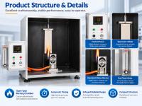 China NFPA701-2004 Compliant Vertical Flammability Tester with Adjustable Heating Rate and Precision Ignition Time for sale