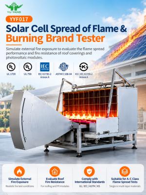 China IEC 60695-11-3 Compliant Flammability Testing Equipment for PV Module Fire Resistance with 0.5 Cubic Meters Test Chamber and Adjustable Burn Off Time for sale