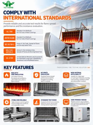 China Photovoltaic Panel Flame Spread Tester Compliant with ASTM E108-04 and IEC 61730-2 for PV Module Fire Resistance Testing with 1 to 30 Minutes Test Time and 0.5 Cubic Meters Chamber for sale