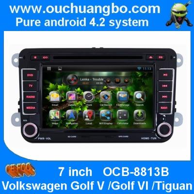 China Ouchuangbo Car Stereo DVD Player for Volkswagen Golf V /Golf VI /Tiguan Android 4.2 GPS Navi 3G Wifi Radio OCB-8813B for sale