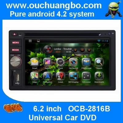 China Ouchuangbo Auto GPS Radio Stereo Universal Car DVD Navi Multimedia Kit Android 4.2 System OCB-2816B for sale