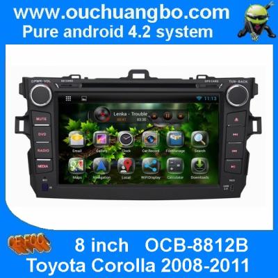 China Ouchuangbo Car GPS Navi DVD Android 4.2 for Toyota Corolla 2008-2011 Stereo Radio Player OCB-8812B for sale