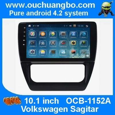 China Ouchuangbo VW Sagitar atuoradio DVD gps navi android 4.2 big screen suupport 8G flash Quad-Core canbus for sale