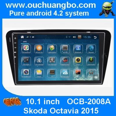 China Ouchuangbo android 4.2 Skoda Octavia 2015 DVD radio gps support 4 core canbus swc BT for sale
