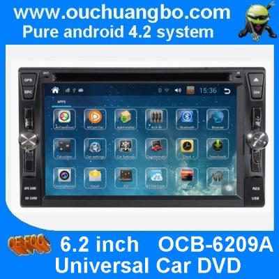 China Ouchuangbo car DVD multimedia gps radio android 4.2 OS suport 4 core 1024*600 HD screen for sale