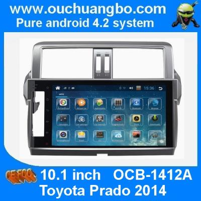 China Ouchuangbo android 4.2 Toyota Prado 2014 audio DVD gps radio support canbus 4 core BT MP4 media player for sale