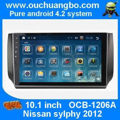 China Ouchuangbo android car audio Nissan sylphy 2012 with radio bluetooth gps navigation system 10.1 inch touch screen for sale