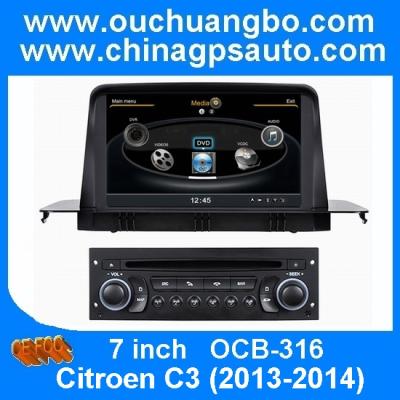 China Ouchuangbo DVD Radio GPS Sat Nav for Citroen C3 2013-2014 1080P HD Car Audio S100 Platform OCB-316 for sale