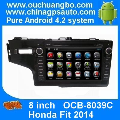 China Ouchuangbo In Dash GPS Navi DVD Stereo Honda Fit 2014 Radio 3G Wifi Capacitive Android 4.4 for sale