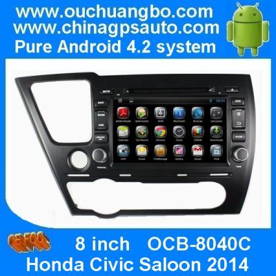 China Ouchuangbo Auto GPS Navigation iPod USB 3G Wifi for Honda Civic Saloon 2014 Android 4.2 DVD Player OCB-8040C for sale