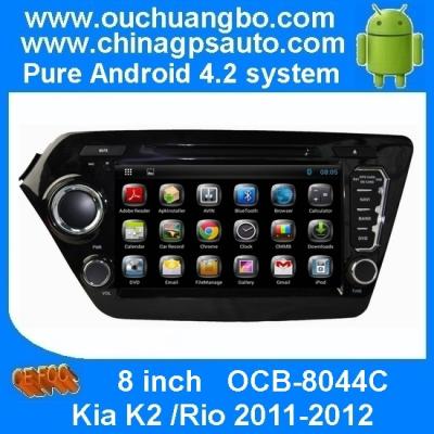 China Ouchuangbo Car GPS 3G Wifi Navi DVD Radio Player for Kia K2 /RIO 2011-2012 Pure Android 4.2 System OCB-8044C for sale