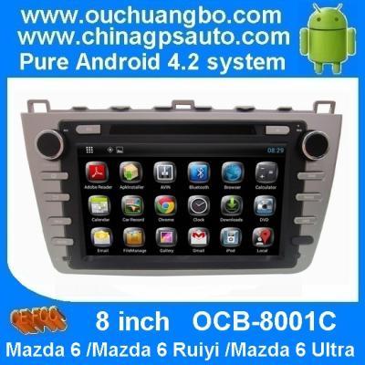 China Ouchuangbo Car GPS Navi DVD Multimedia for Mazda 6 Ruiyi Uitra 2008-2012 BT iPod Rado Android 4.2  System OCB-8001C for sale