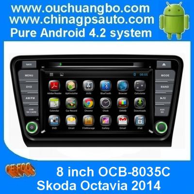 China Ouchuangbo Android 4.2 DVD Navi Multimedia for Skoda Octavia 2014 with Capacitive Screen U for sale