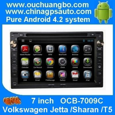 China Ouchuangbo Pure Android 4.2 GPS Radio Bluetooth USB Headunit Video Player for Volkswagen Jetta /Sharan /T5 OCB-7009C for sale