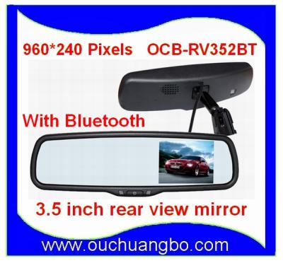China Ouchuangbo 3.5 inch digital display Rear view mirror High resolution pictures Built-in Bluetooth OCB-RV352BT for sale