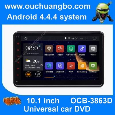 China Ouchuangbo android 4.4 10.1 inch Universal car DVD gps with 1024*600 4 core AUX 3G WIFI for sale