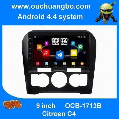 China Ouchuangbo HD1024*600 android 4.4 car gps navi for Citroen C4 with bluetooth radio steering-wheel for sale