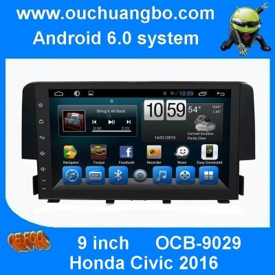 China Ouchuangbo auto radio kit for Honda Civic 2016 with 1GB DDR3 1024*600 gps navigation android 6.0 system for sale