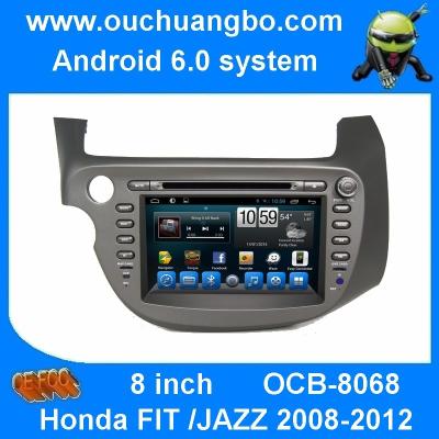 China Ouchuangbo car radio  touch screen android 6.0 for Honda FIT JAZZ 2008-2012 with gps navigation bluetooth for sale
