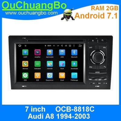 China Ouchuangbo car dvd gps navigation multimedia stereo for Audi A8 1994-2003 with HD 1080P video  android 7.1 system for sale