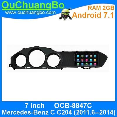 China Ouchuangbo car audio gps navi player 2G RAM android 7.1 for Mercedes-Benz C C204 (2011.6--2014) with BT USB MP3 MP5 for sale
