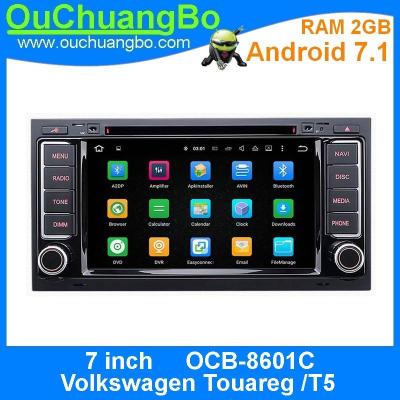 China Ouchuangbo car dvd audio radio 2G RAM andrioid 7.1 for Volkswagen Touareg T5 with bluetooth 3G Wifi Rear View Camera for sale