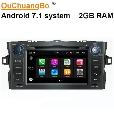 China Ouchuangbo car audio 1024*600 android 7.1 for Toyota Auris 2008-2011  with bluetooth gps navi 1080P Video for sale