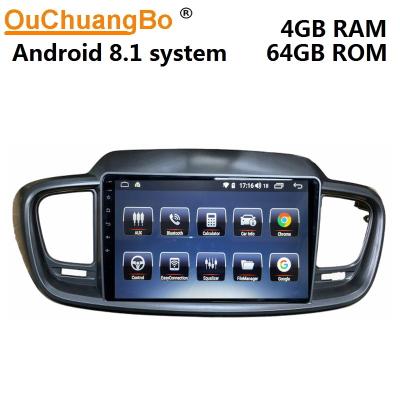 China Ouchuangbo car gps nav stereo audio Android 8.1 for Kia Sorento right driving support USB wifi dual zone 1080P video for sale