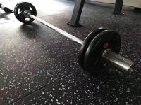 China EPDM DOT Recycled Rubber Flooring Tiles Mat for Gym Machines on Black Ground Non-Toxic Features for sale