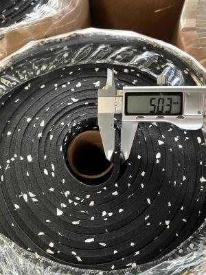 China Customized Length Black Base Recycled Rubber Rolls with Colorful EPDM Dots for Home and Commercial Gym Flooring for sale