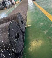 China Sound Absorbing Black Base Recycled Rubber Rolls with Colorful EPDM Dots for Home and Commercial Gym Flooring for sale