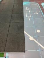China Easy to Install and Removal Straight Edge Rubber Floor Tiles 1mx1mx20mm with Multicolor EPDM Flecks for sale