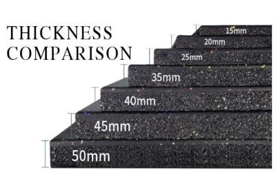 China 10~50mm Black Recycled Rubber Flooring Tiles with Different Color EPDM Flecks for Home and Commecrial Gym Flooring for sale