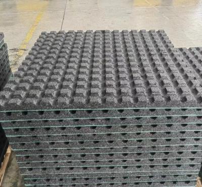 China 30mm 40mm 50mm Thick Recycled Rubber Flooring Mats with Drainage Channels for Outdoor for sale