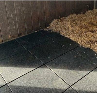 China Pure Color or Black Ground Natural Rubber Flooring Tiles for Horse Stalls and Stable 6000sqm / Day for sale