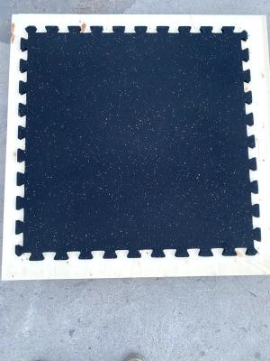China Pure Color or Black Ground Interlocking Rubber Floor Mat for Gym and Fitness Area Environmentally Friendly for sale