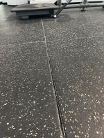 China Grey Fleck EPDM 40mm Tile 1m X 1m 6000sqm / Day Gym Rubber Flooring Environmentally Friendly Including Clips for sale