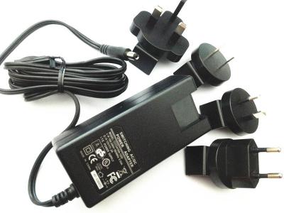 China Interchangeable AC Plug 12V 2A Power Adapter with USA Australia Europe UK Plugs for sale
