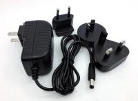 China 24V 2A Interchangeable Wall Mount AC DC Power Adapter for LED CCTV Set Top Box 100-240V for sale