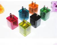 China Lucency charger transparency case mini charger USB connecter LED indicator 5V1A 5V 2.1A for sale