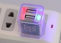 China Lucency charger transparency case mini charger USB connecter LED indicator 5V1A 5V 2.1A for sale