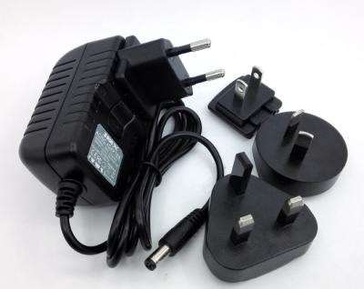 China 12V 2A exchangeable UK AUS USA EU AC plug 2M cable 18AWG cable  LED light box for sale